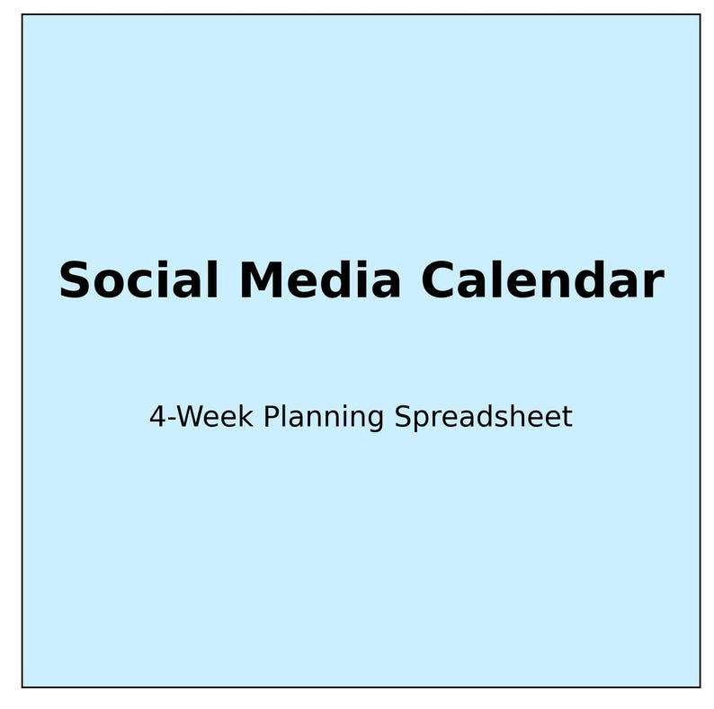 Social Media Content Calendar Spreadsheet Template - Etsy