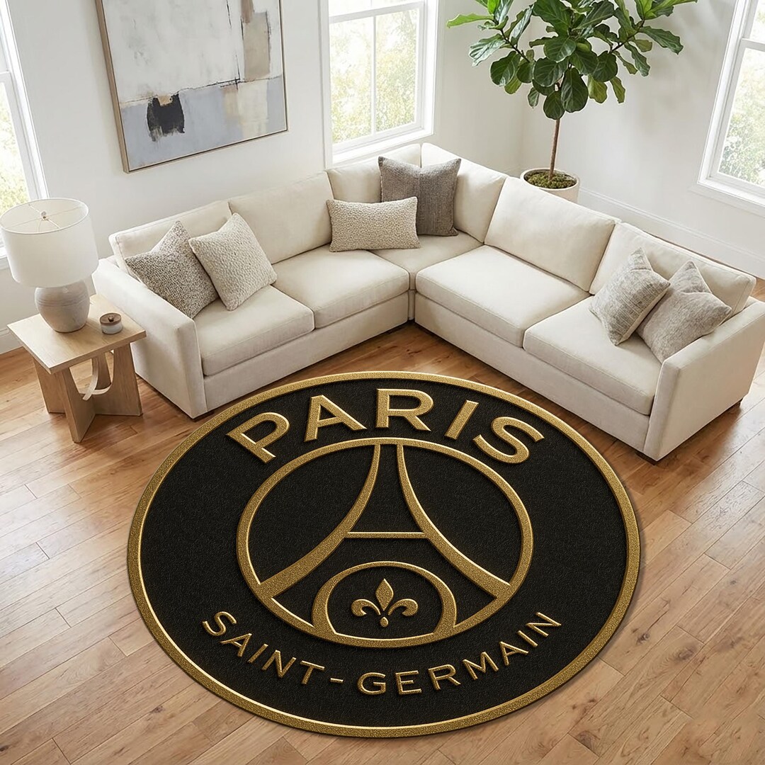 PSG Round Rug – Paris Saint-germain Fan Circle Carpet – Soccer Room ...