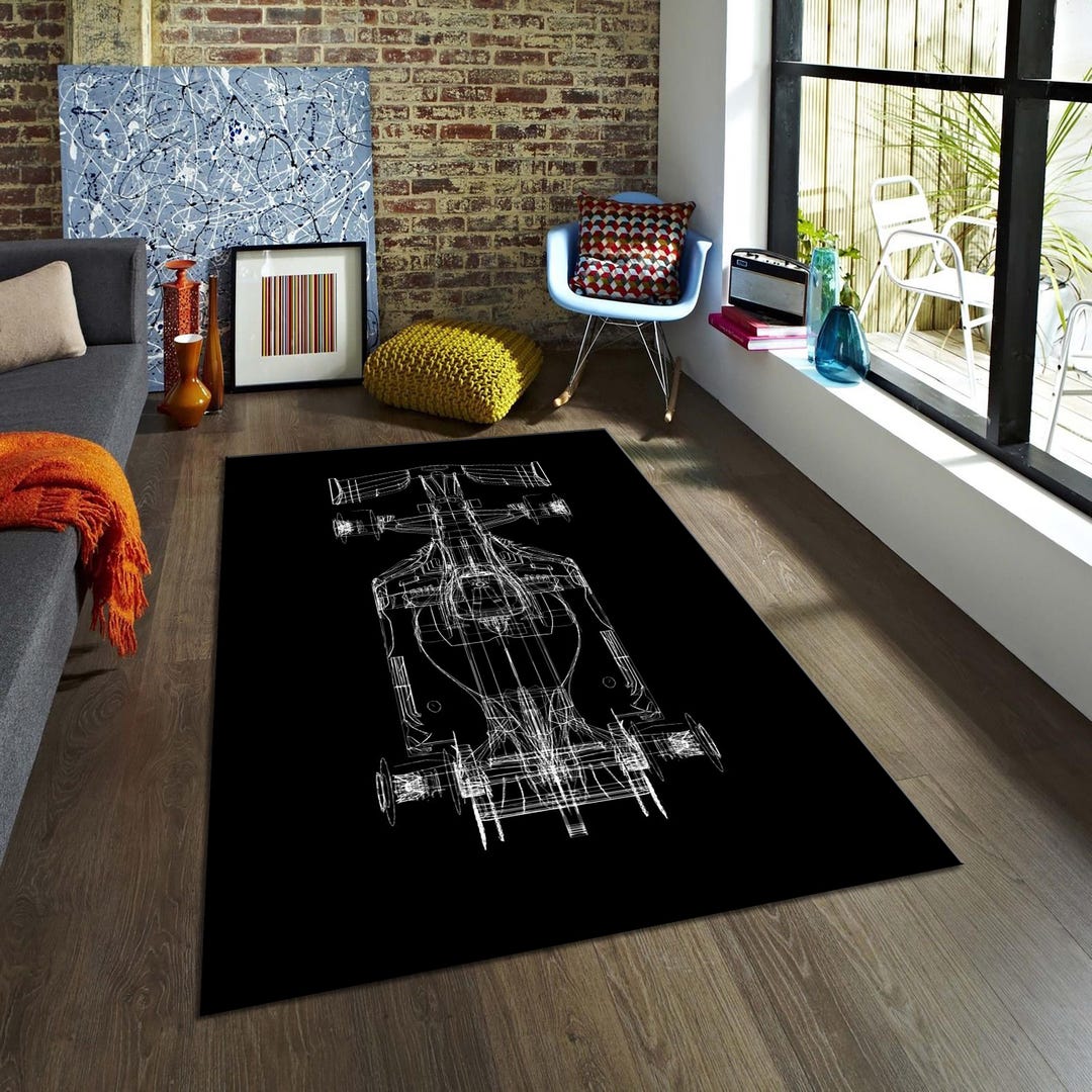 Formula 1 Rugs, F1 Car Rug, Sport Car Rug, Modern Rug, Area Rug, 6x8 ...