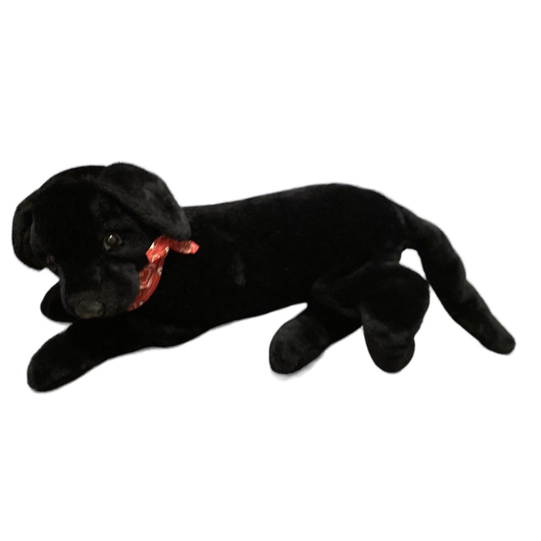 Vintage LL Bean Black Lab Plush Dog 20 Stuffed Animal USA Douglas ...