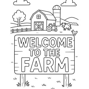 Farm Coloring Book for Kids – 30 Printable Pages (digital PDF + JPG ...