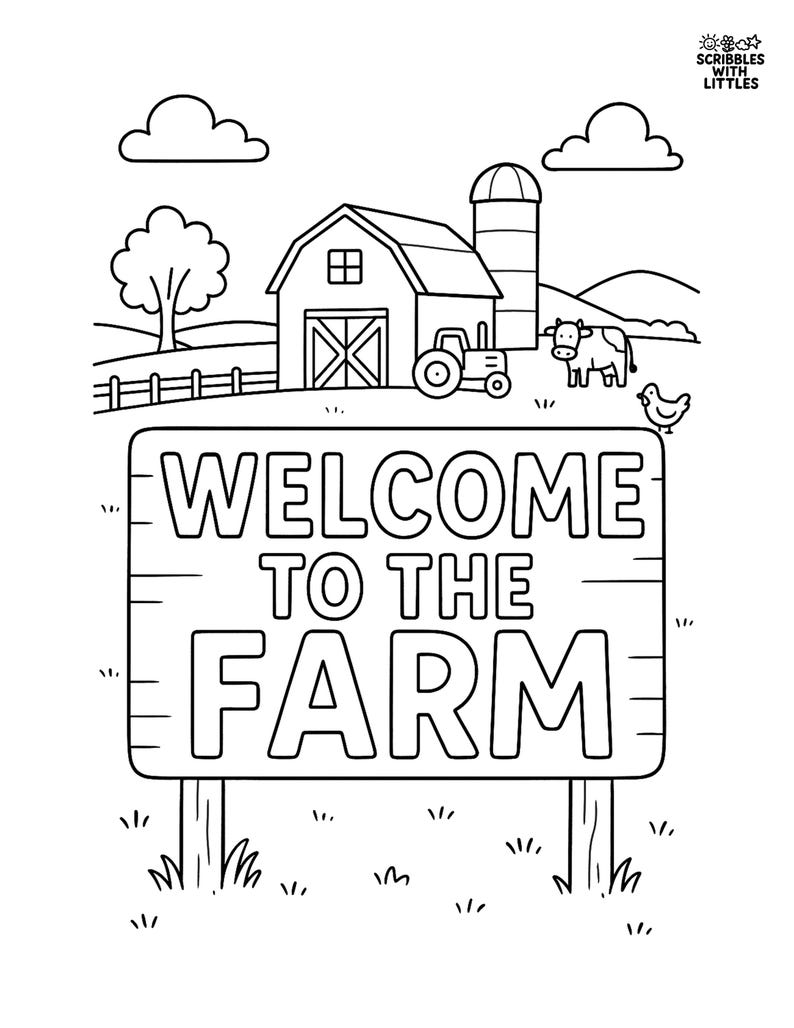 Farm Coloring Book for Kids – 30 Printable Pages (digital PDF + JPG ...