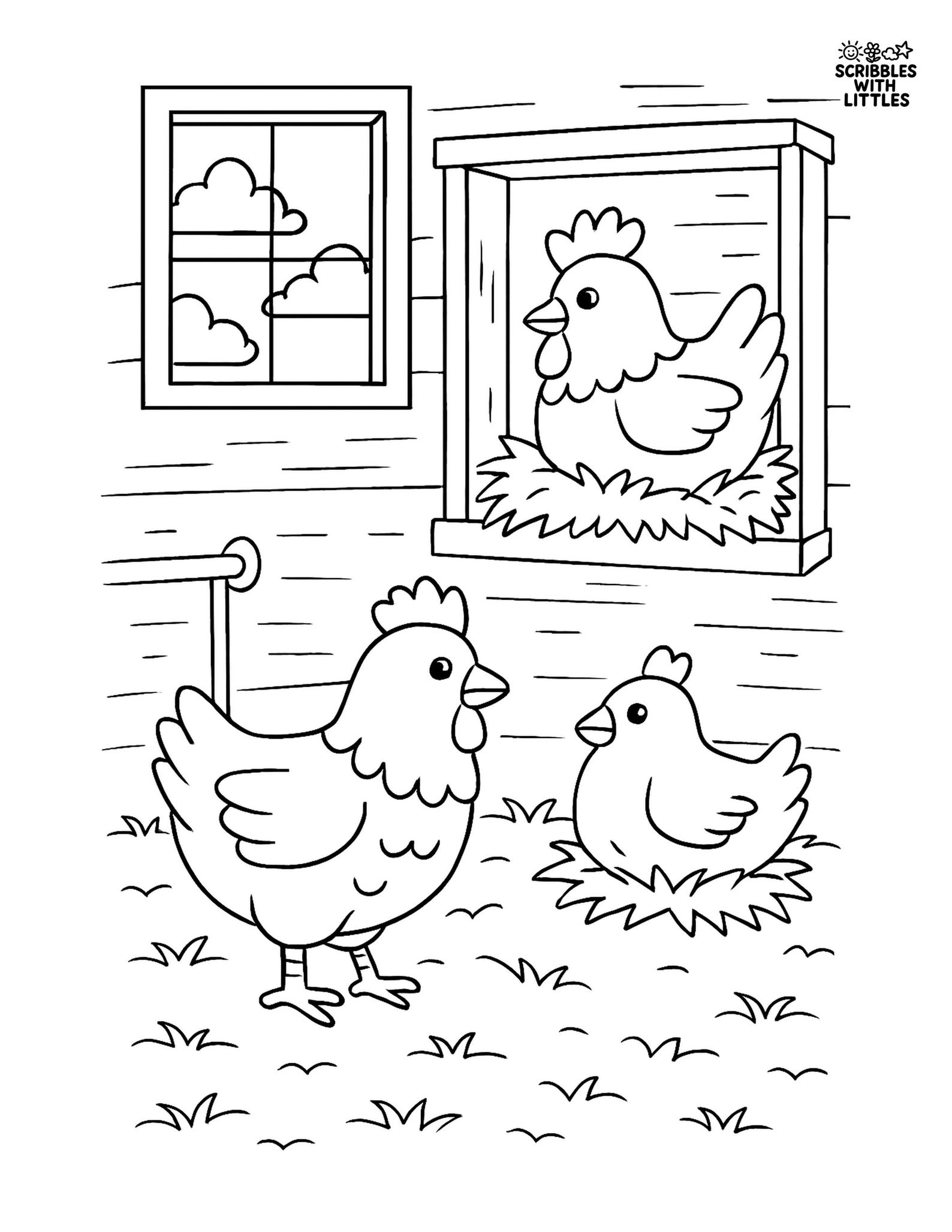 Farm Coloring Book for Kids – 30 Printable Pages (digital PDF + JPG ...