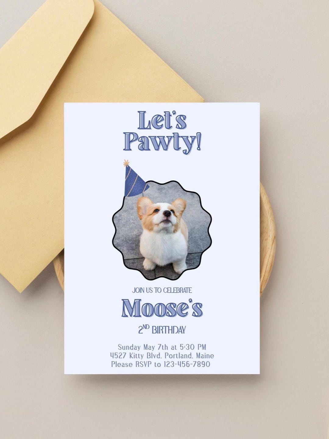 Editable Dog Birthday Party Invitation With Photo, Custom Dog Birthday ...