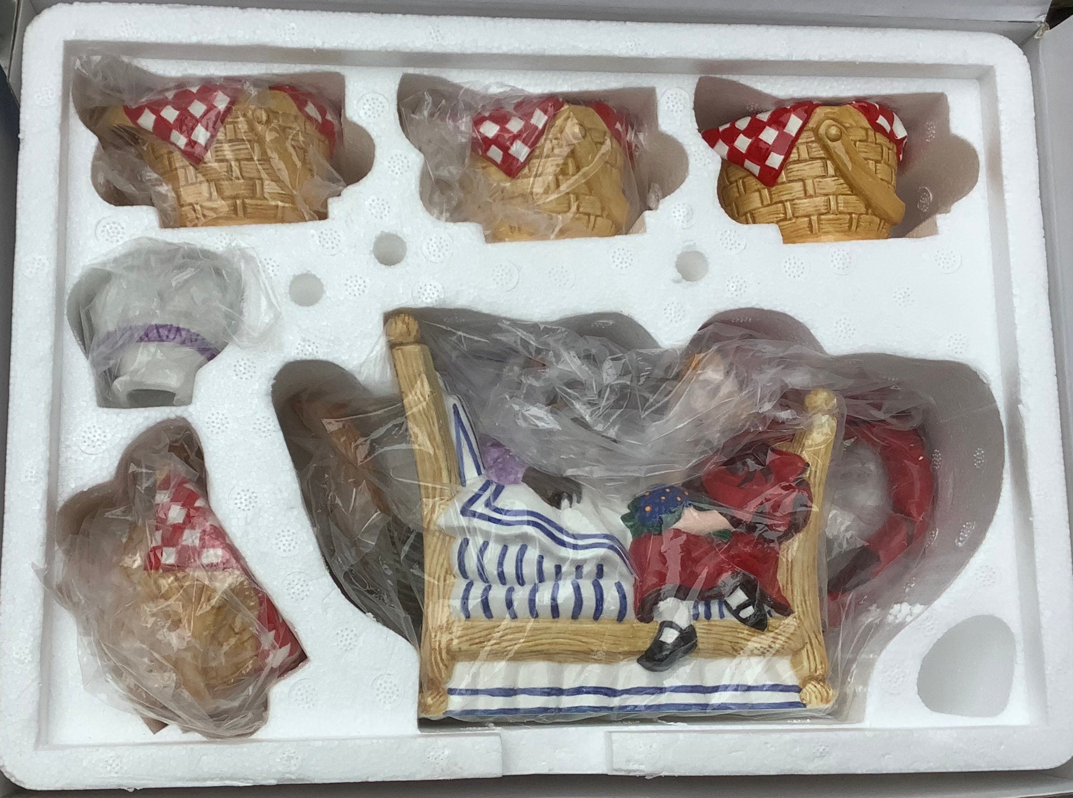 Dept 56 Retired Little Red Riding Hood Tea Set Storybook Village Teapot ...