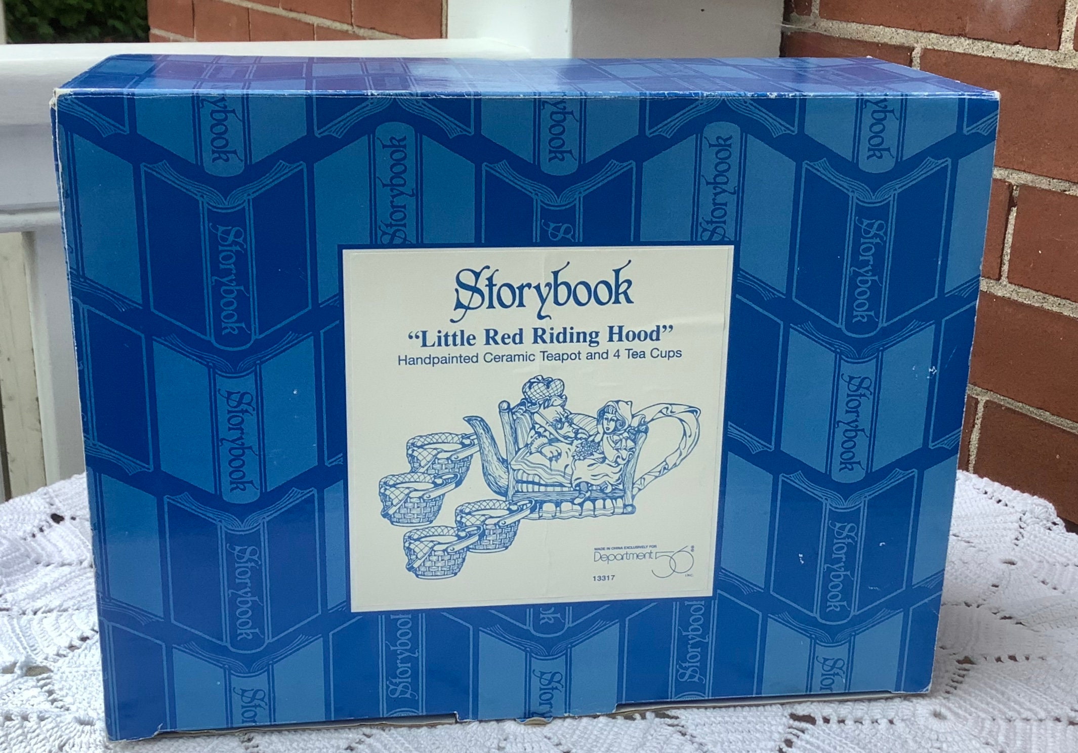 Dept 56 Retired Little Red Riding Hood Tea Set Storybook Village Teapot ...