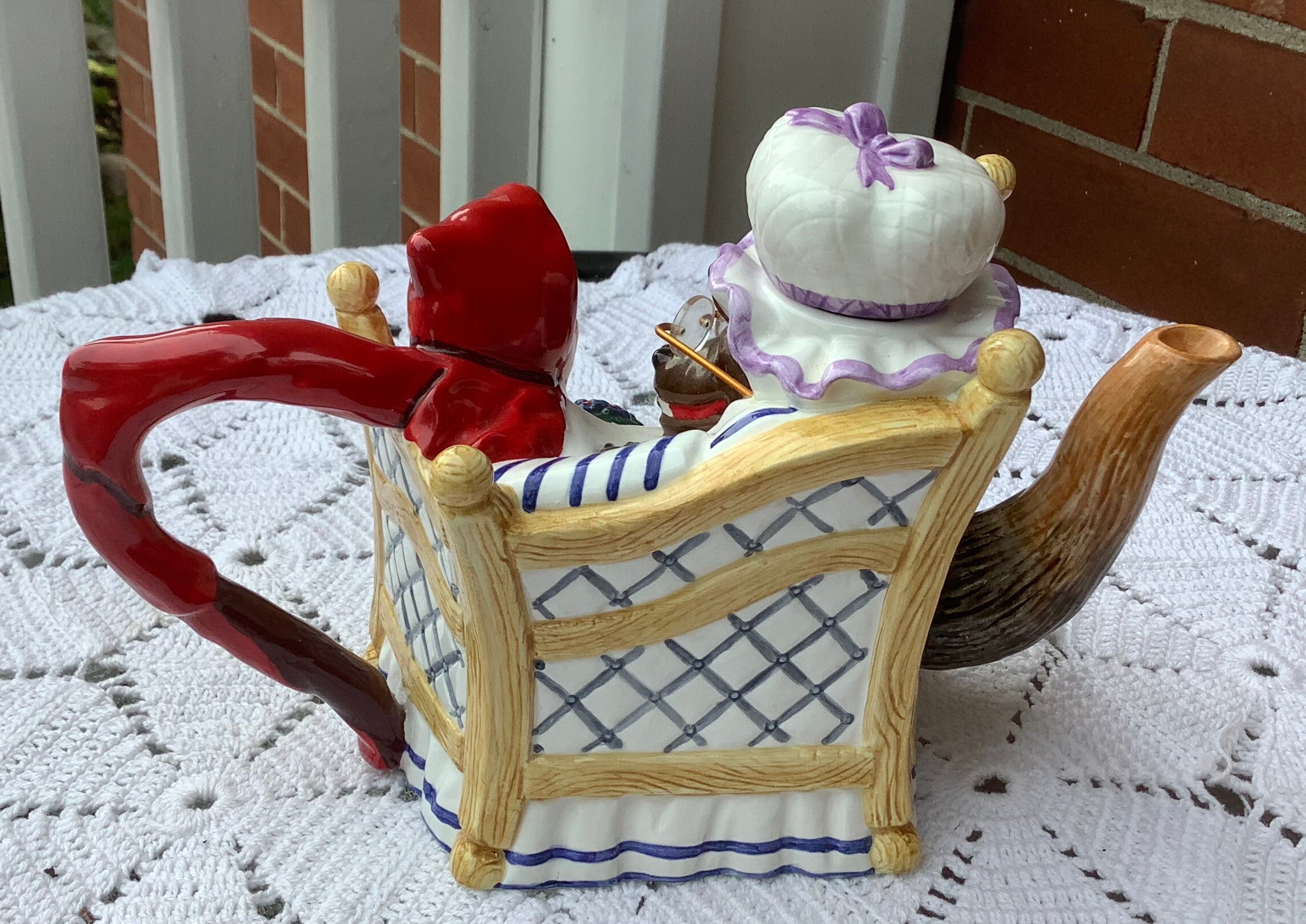 Dept 56 Retired Little Red Riding Hood Tea Set Storybook Village Teapot ...