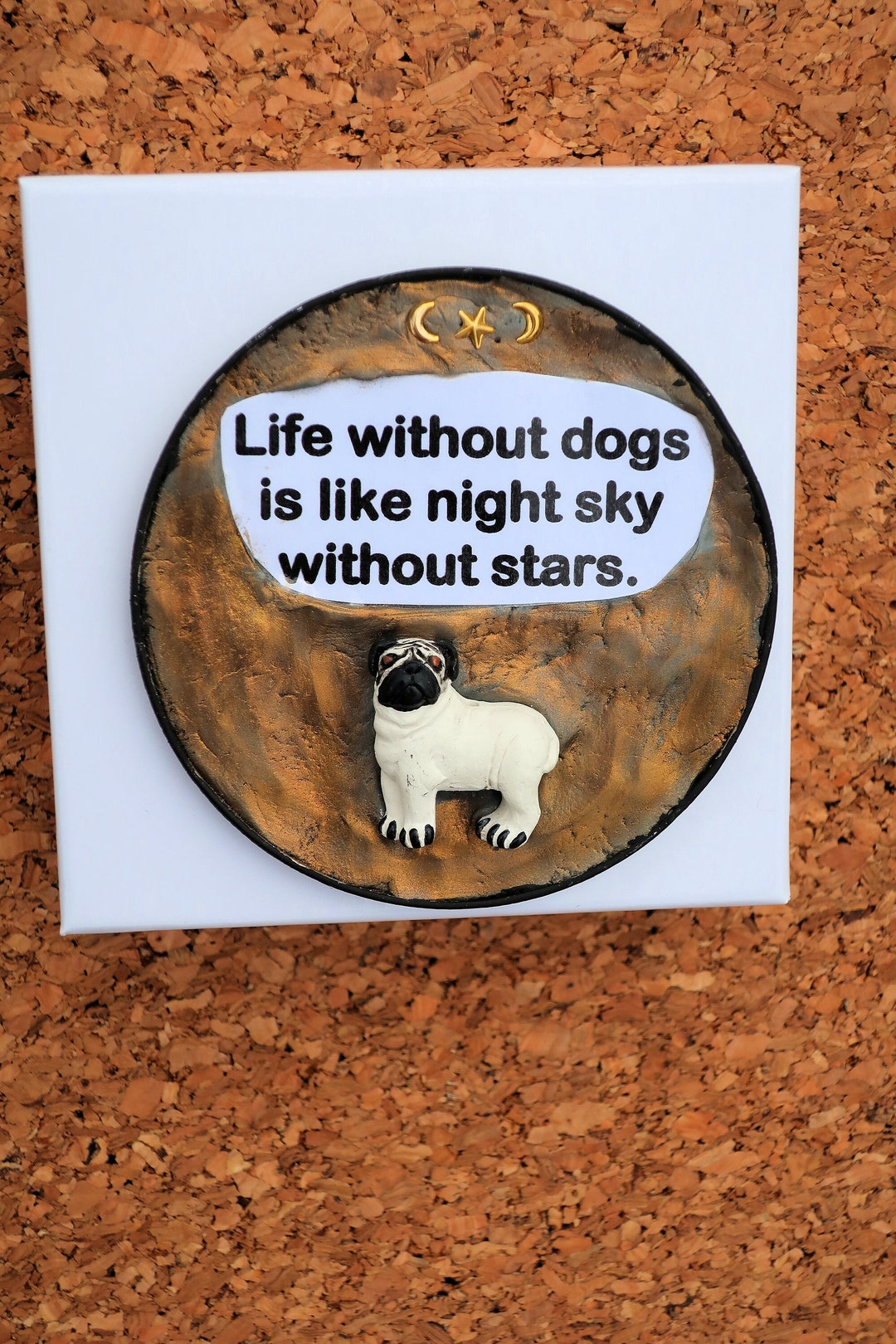 Upcycled Pug Magnet: Dog Lover Gift, Earth Day Art - Etsy
