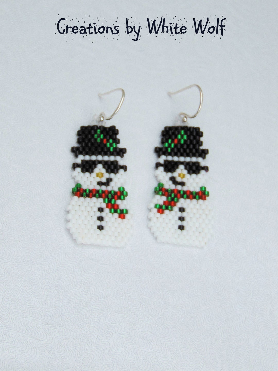 Beaded Snowman Earrings 2-inch-long Christmas Earring Winter Earrings ...