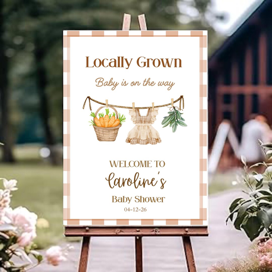 Rustic Farm Baby Shower Welcome Sign: Editable Template (digital ...