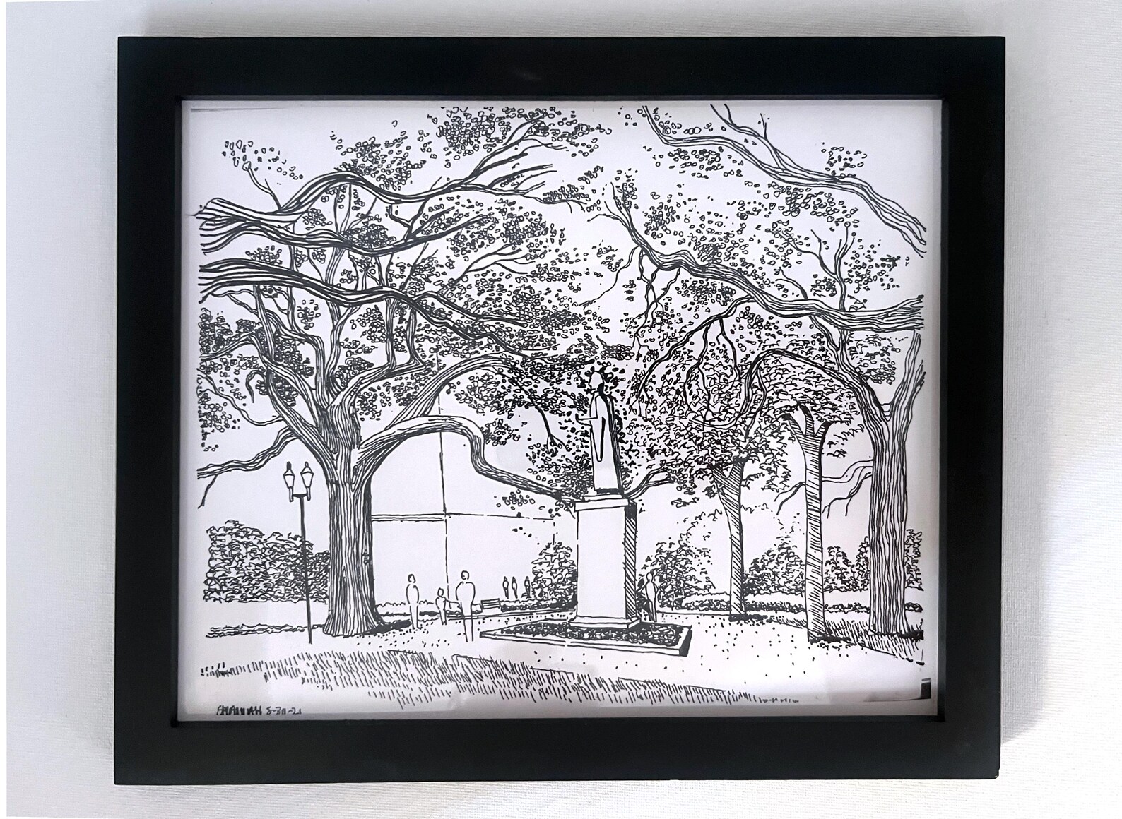 On Location Sketch of a Square in Savannah, Georgia - Etsy