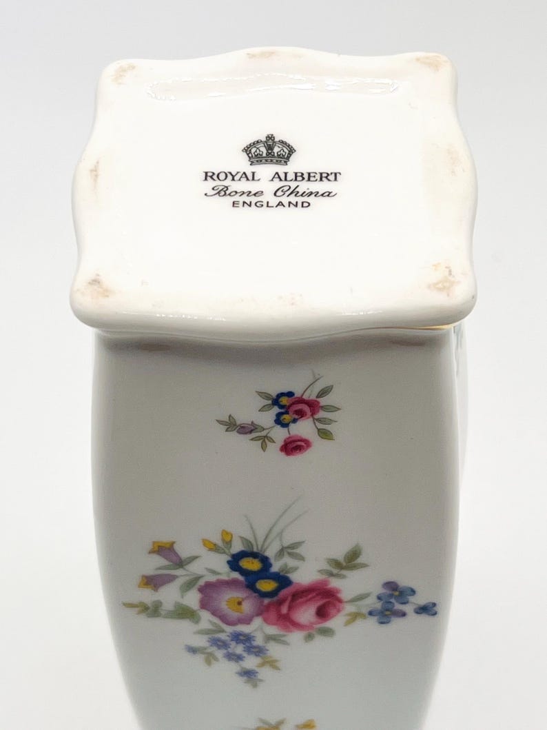 Vintage C. 1960s Royal Albert ‘floral Spray’ Square Vase – English Fine ...