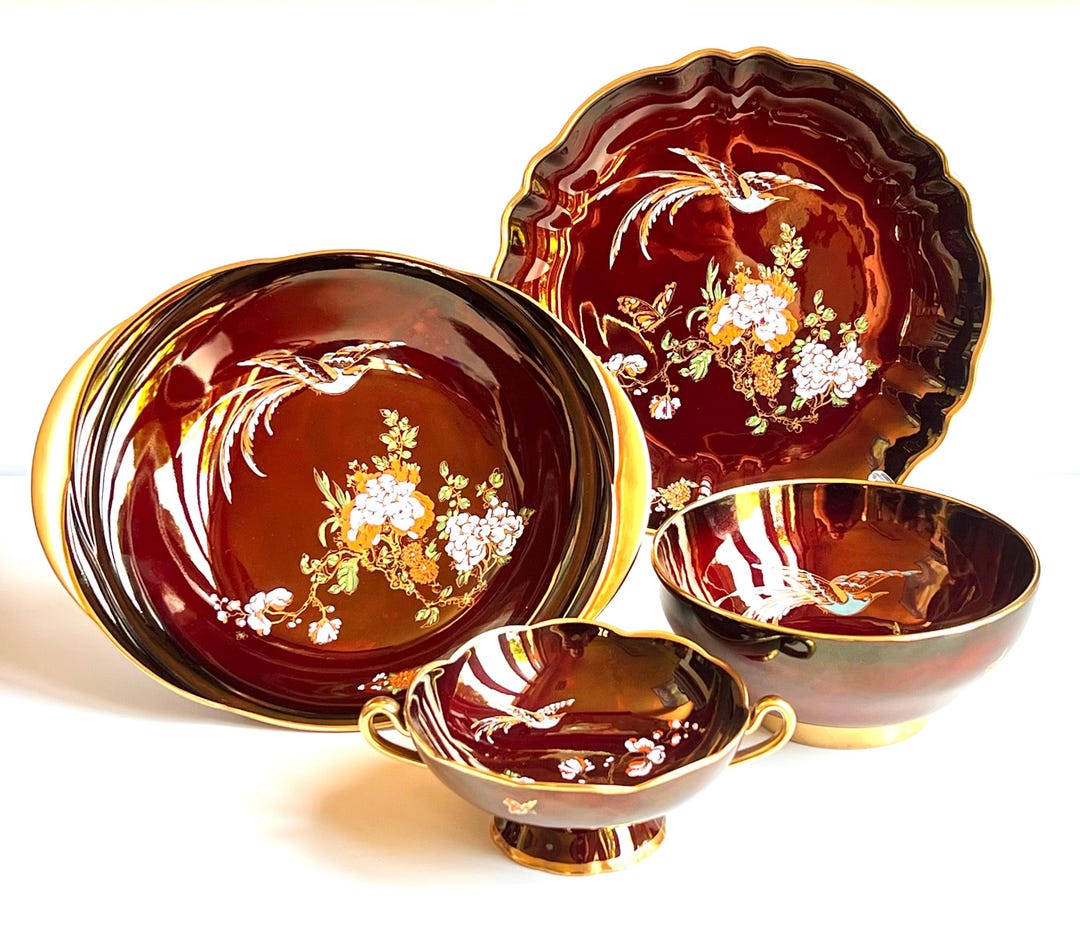 Vintage Carlton Ware ‘bird of Paradise’ Decorative Bowls – C.1930s ...