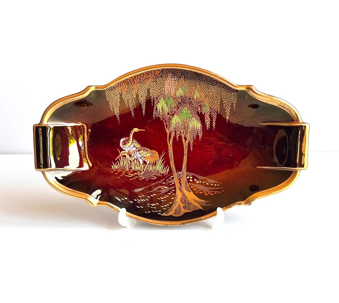 Vintage Carlton Ware ‘rouge Royale Cranes’ Handled Dish – C.1950 - Etsy