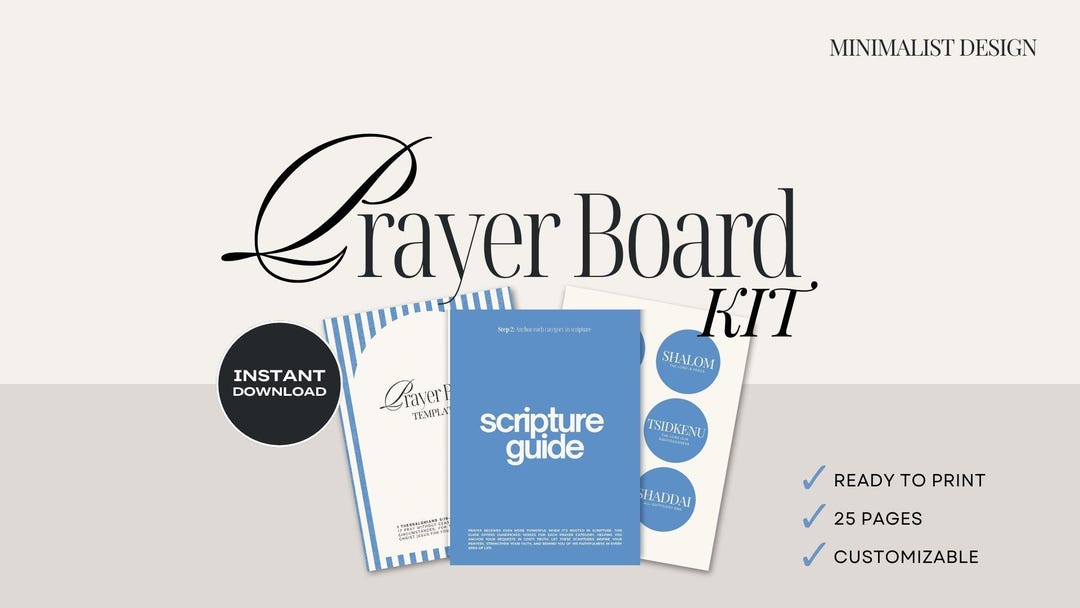 Printable Prayer Board Template | Blue 2025 Prayer Kit With Requests ...