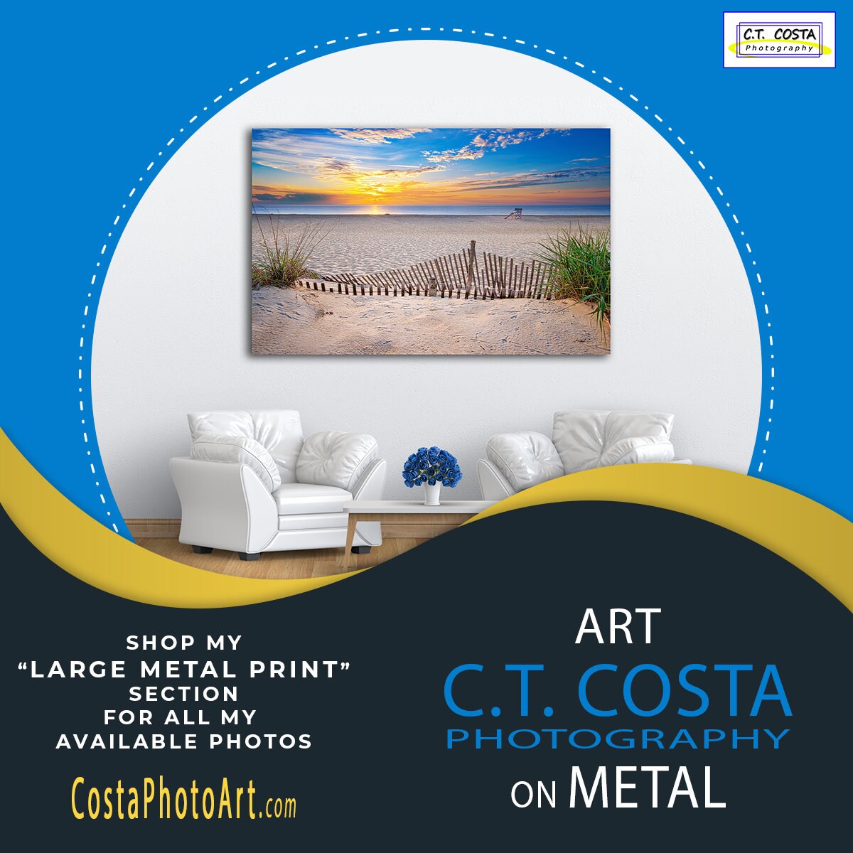 Vivid Metal Wall Art, Beach Scene Metal Print, Beach Path Sunrise ...