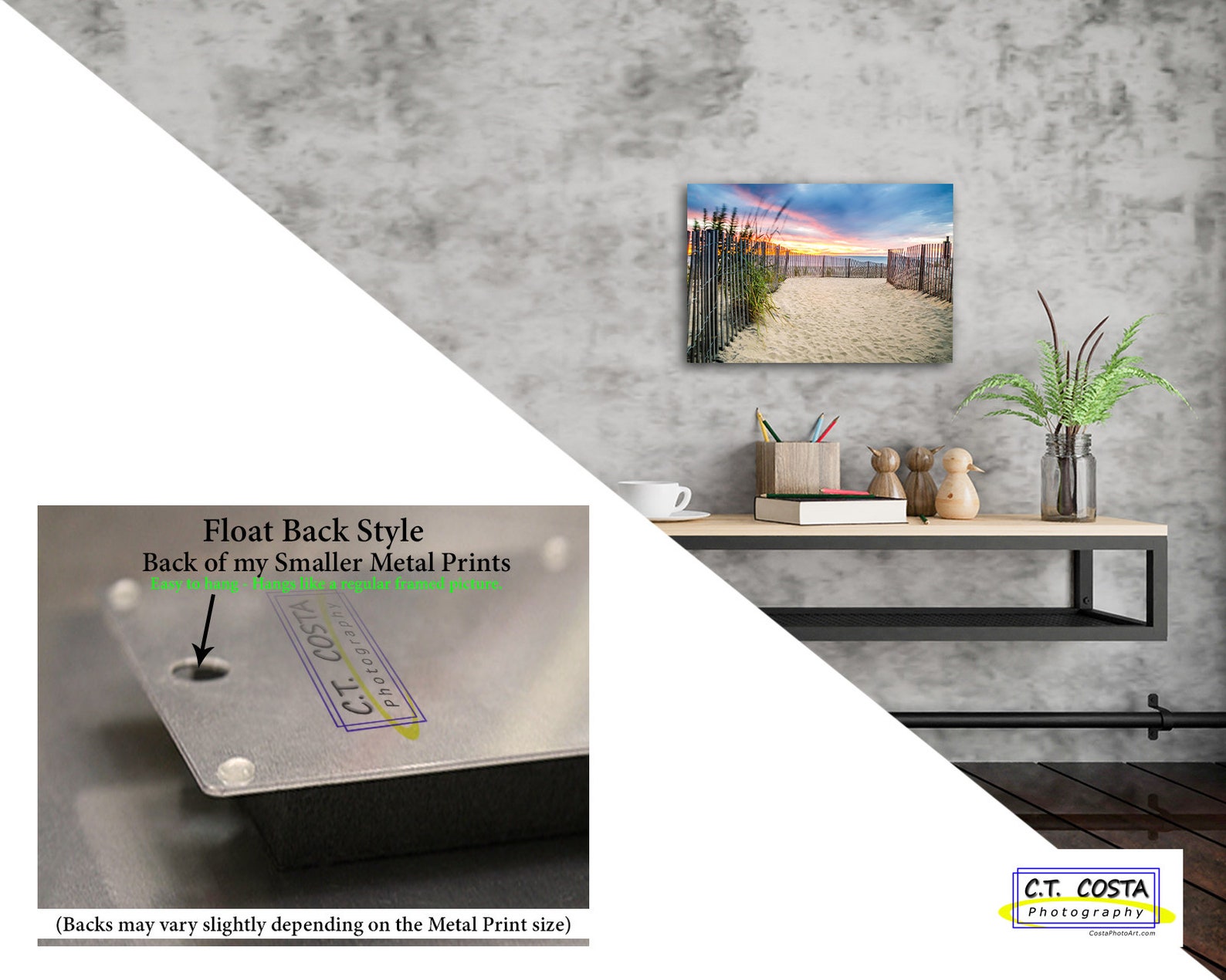 Vivid Metal Wall Art, Beach Scene Metal Print, Beach Path Sunrise ...