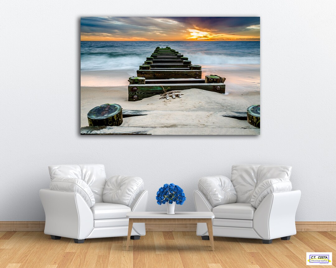Seascape Metal Wall Art, Vivid Metal Print, Ocean Sunrise Photography ...