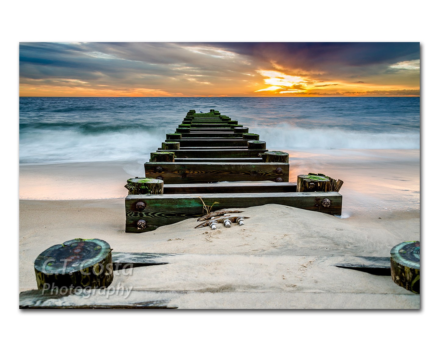 Beach Sunrise Seascape Print, Delaware Beach Photography, Blue,orange ...