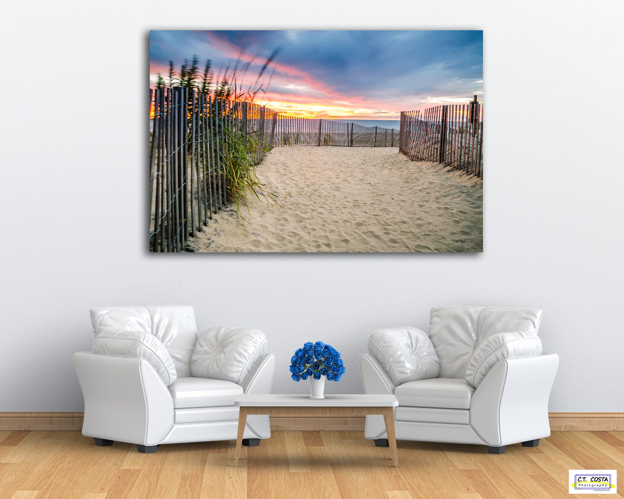 Vivid Metal Wall Art, Beach Scene Metal Print, Beach Path Sunrise ...