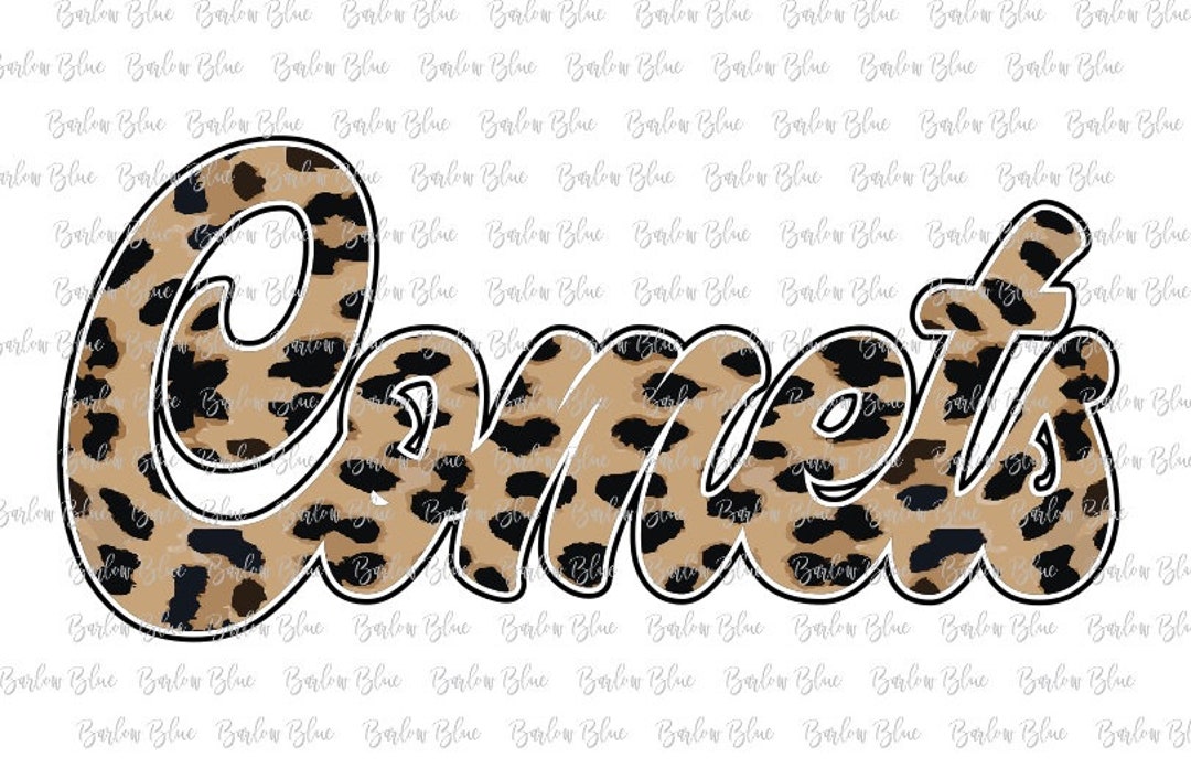 Comets Leopard Cheetah Letters Sublimation Design Download PNG. Can Do ...