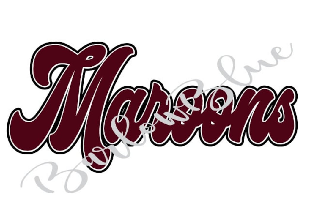 Maroons Retro Letters Sublimation Design Download PNG. Can Do Any Word ...