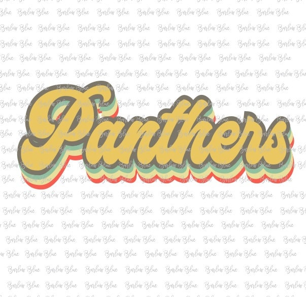 Panthers Retro Letters Sublimation Design Download PNG. Can Do Any Word ...