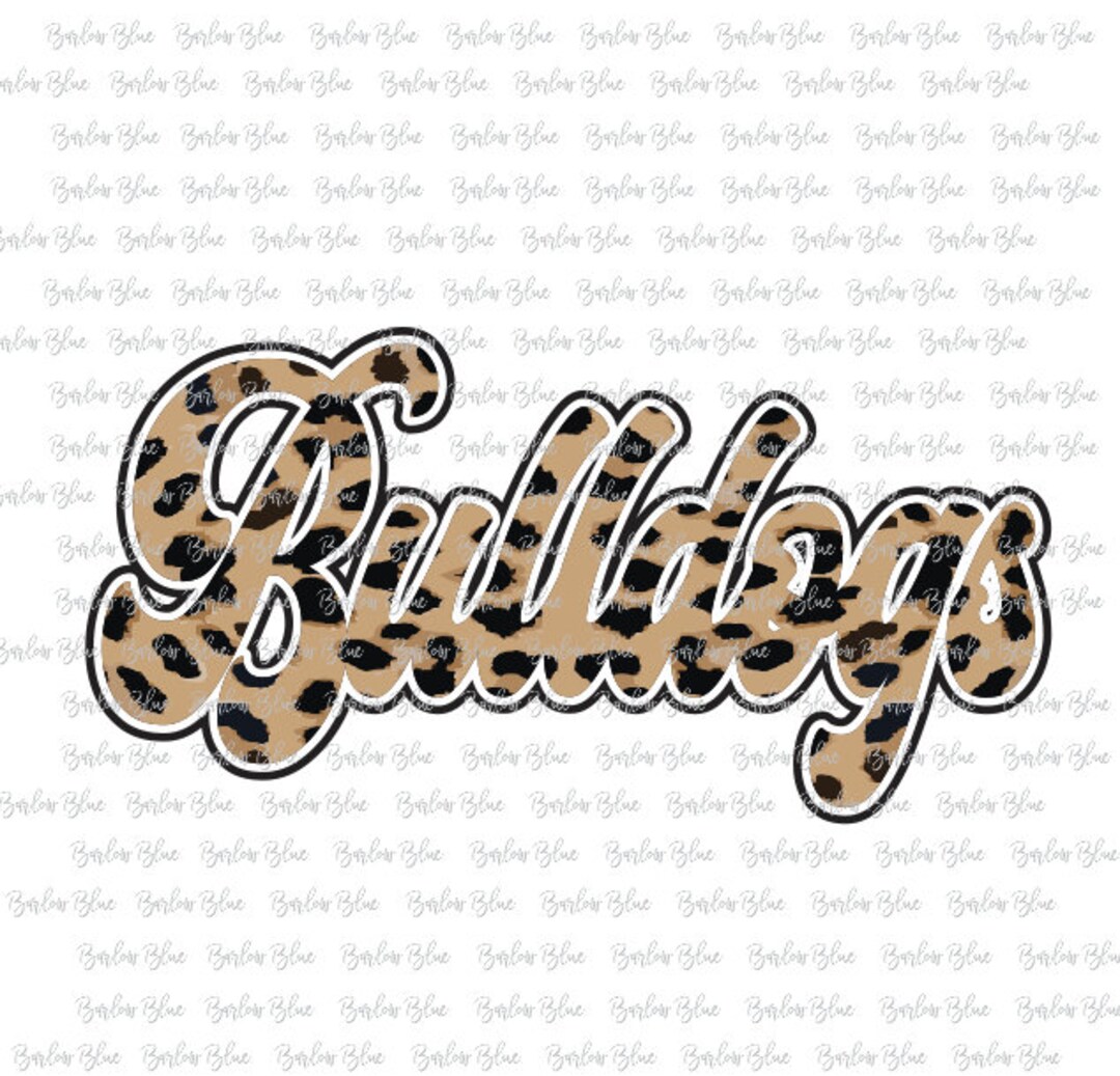 Bulldogs Leopard Cheetah Letters Sublimation Design Download PNG. Can ...