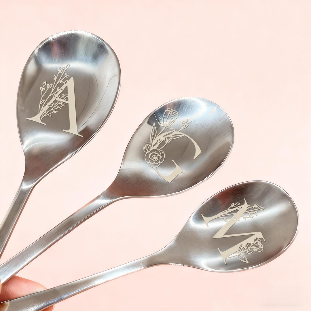 Personalized Engraved Stainless Steel Spoon,custom Text Pattern Name ...