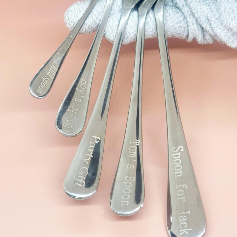 Personalized Spoons,engraved Custom Text /logo Spoon,stainless Steel ...