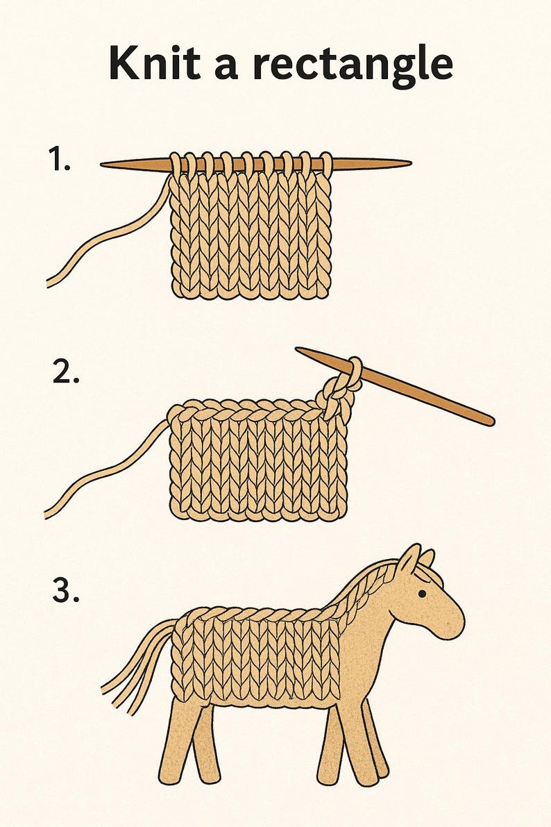 Little Meadow Horse Knitting Pattern PDF | Beginner-friendly Stuffed Animal Guide | Easy DIY Toy ...