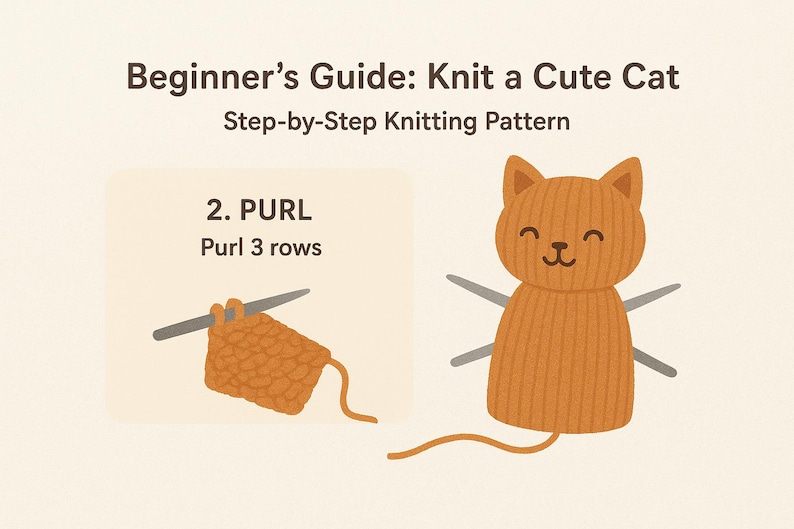 Knitted Cat Doll Pattern: Beginner's Knitting Guide (PDF Download) - Etsy