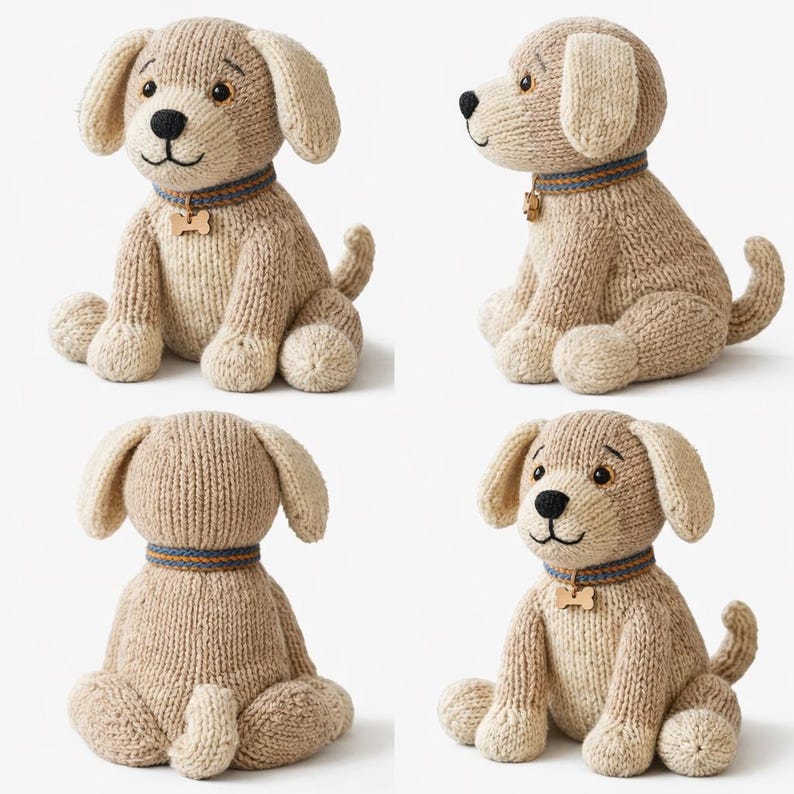 Knitted Dog Plushie Pattern PDF, Puppy Toy Knitting Tutorial ...