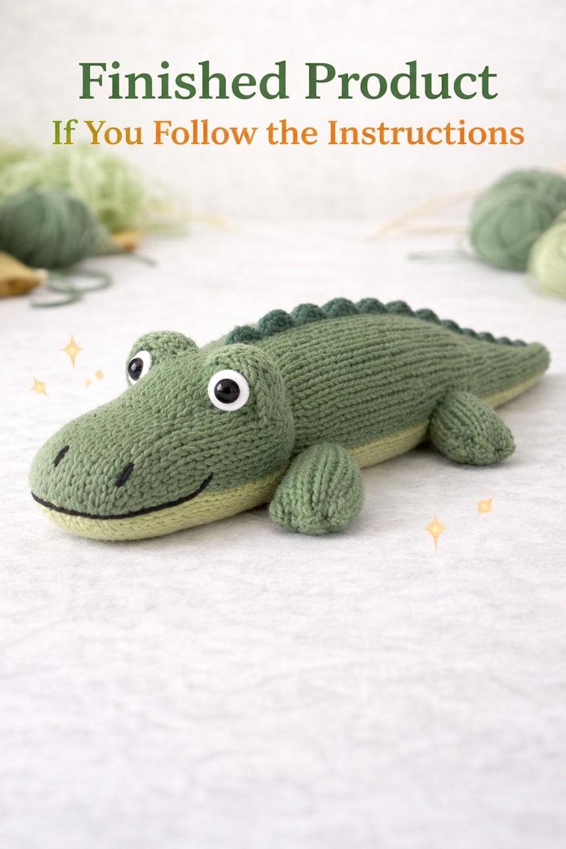Knitted Crocodile Plush Pattern, Toy Knitting PDF, Animal Softie ...