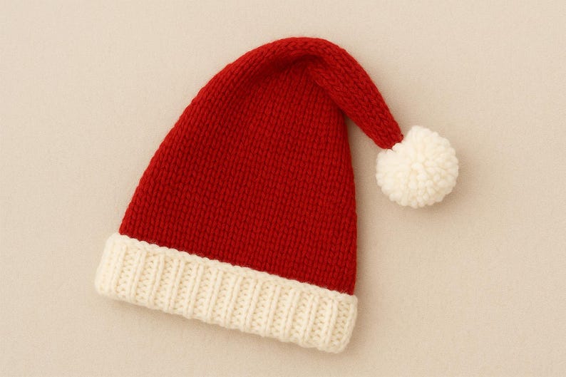 Santa Hat Knitting Pattern PDF | Easy Christmas Hat Tutorial - Etsy