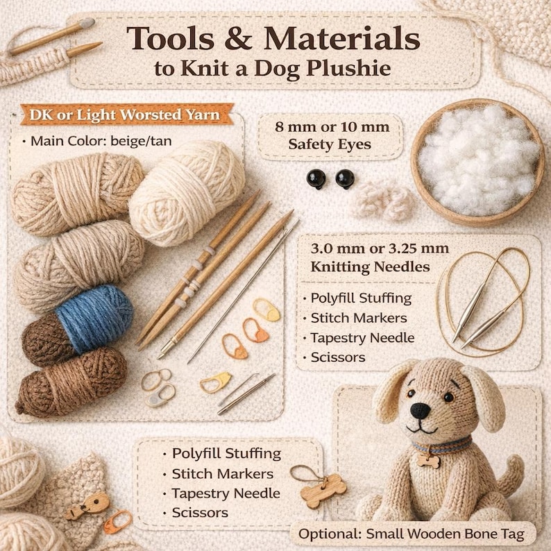 Knitted Dog Plushie Pattern PDF, Puppy Toy Knitting Tutorial ...