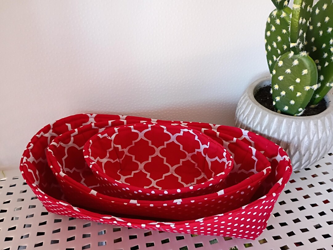 Cotton Fabric Ditty Trays: Set of 3 - Knitting, Jewelry & Sewing ...