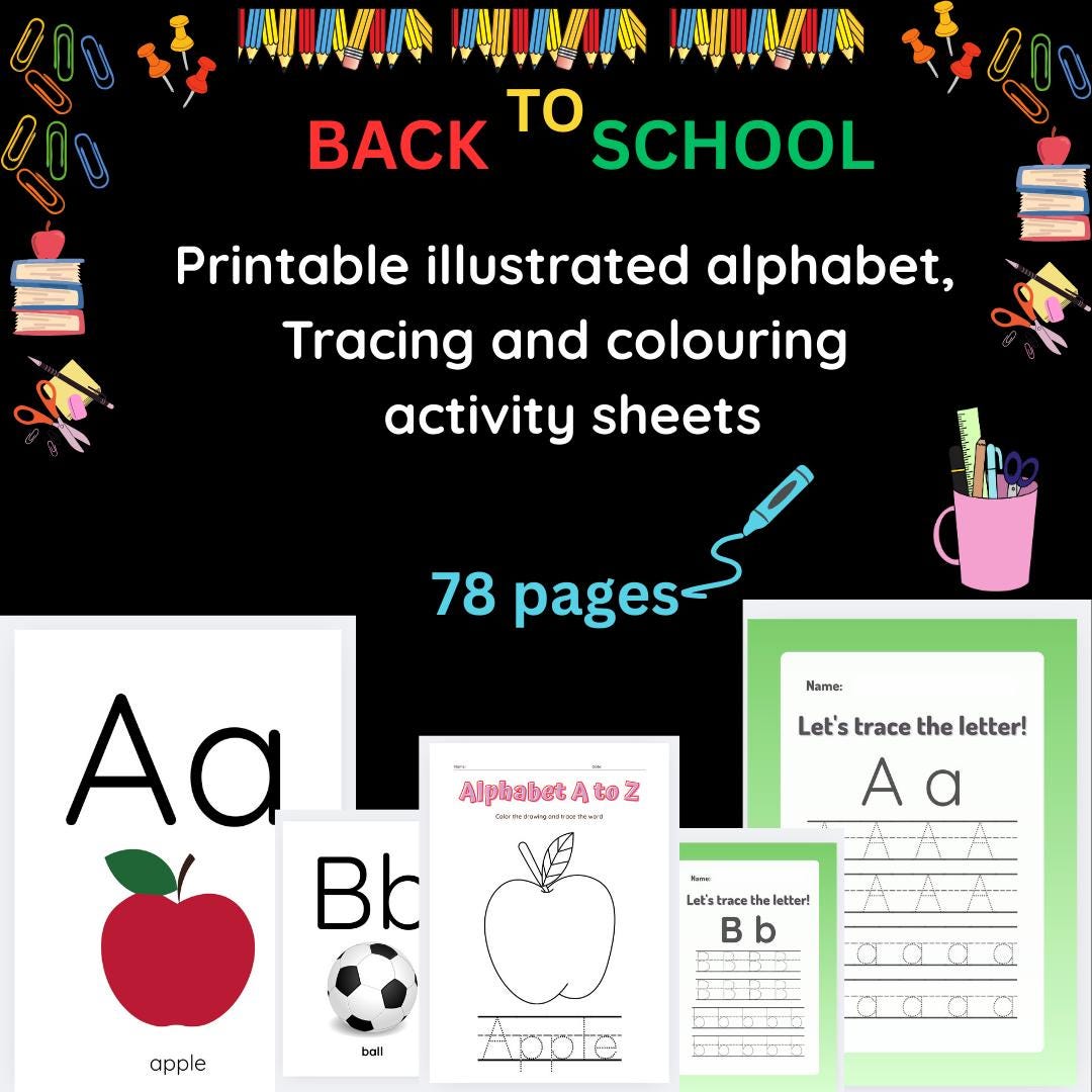 Montessori Alphabet Tracing & Coloring Pages: 78-page Printable ...