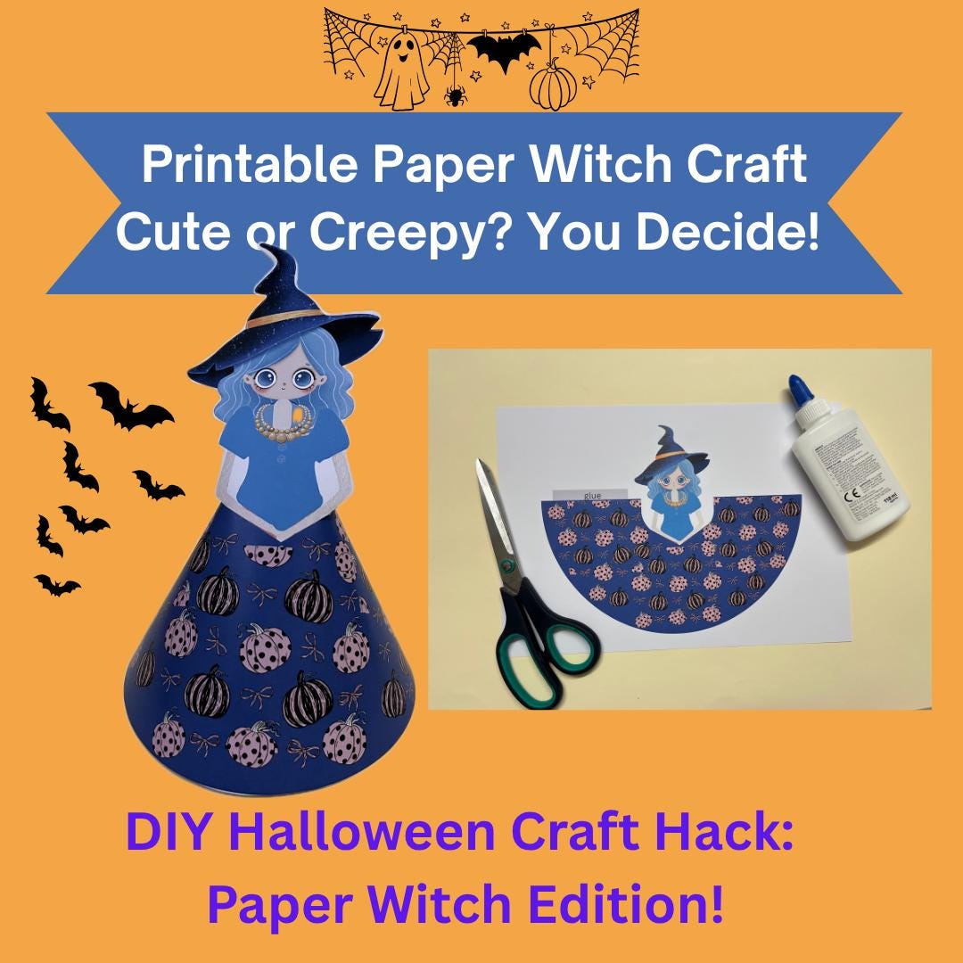 DIY Paper Witch: Halloween Craft Printable (PDF) - Etsy