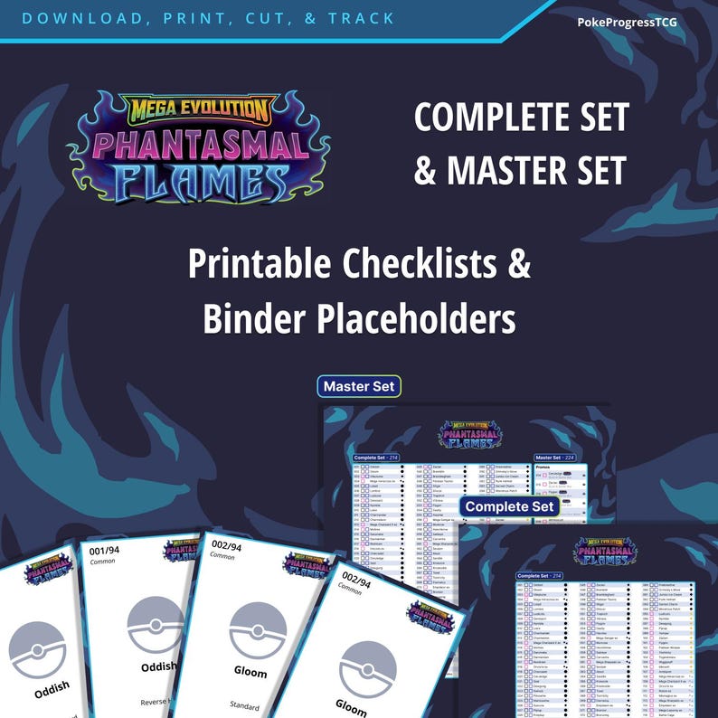 Mega Evolution | Phantasmal Flames Master Set & Complete Set Checklists ...