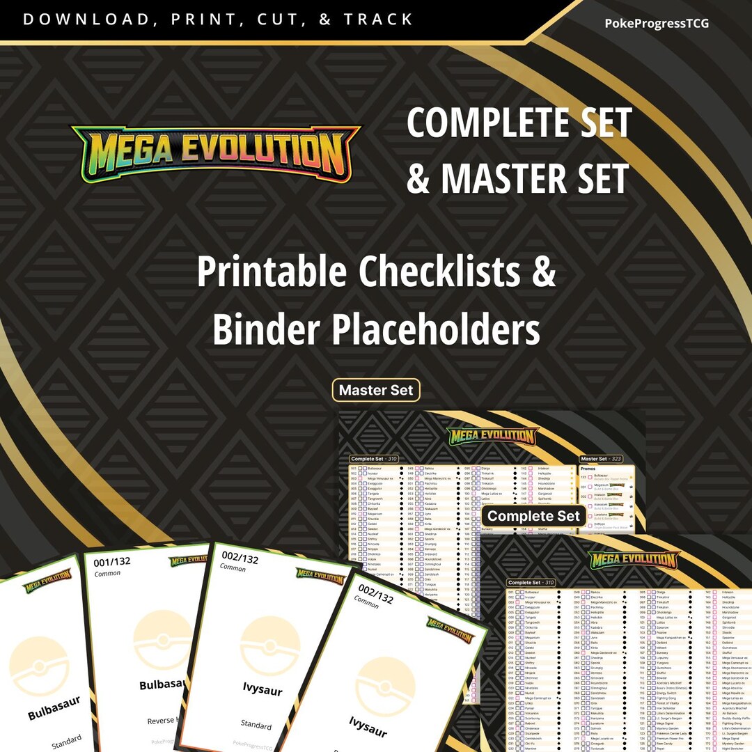 Mega Evolution Tcg Mega Evolution Base Set Master Set Complete Set