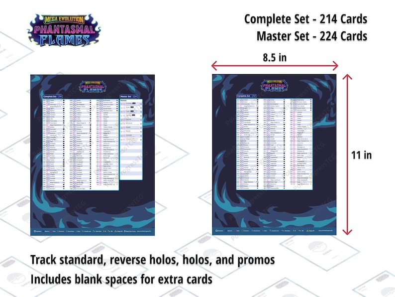Mega Evolution | Phantasmal Flames Master Set & Complete Set Checklists ...