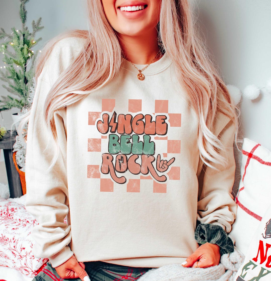 Jingle Bell Rock Checkered - Full Color Vibrant Ready-to-press DTF ...