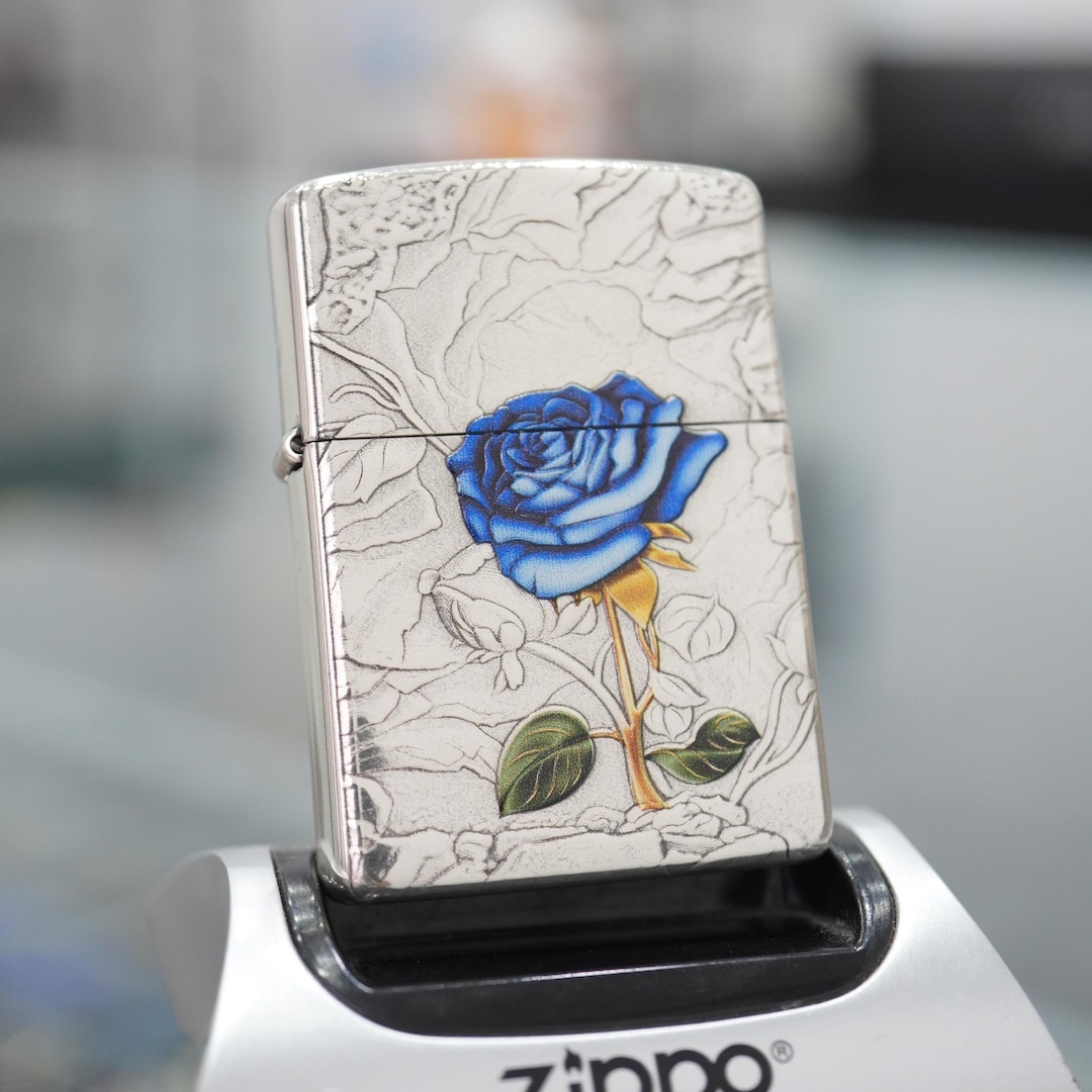 Zippo Rose Lighter, Rare Zippo Silver Plated Armor Lighter, Hand ...