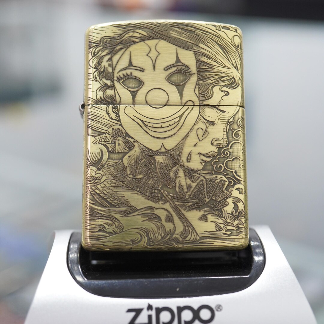 Zippo Lighter, Abstract Clown Girl Mask Engraved Armor Zippo , Unique ...