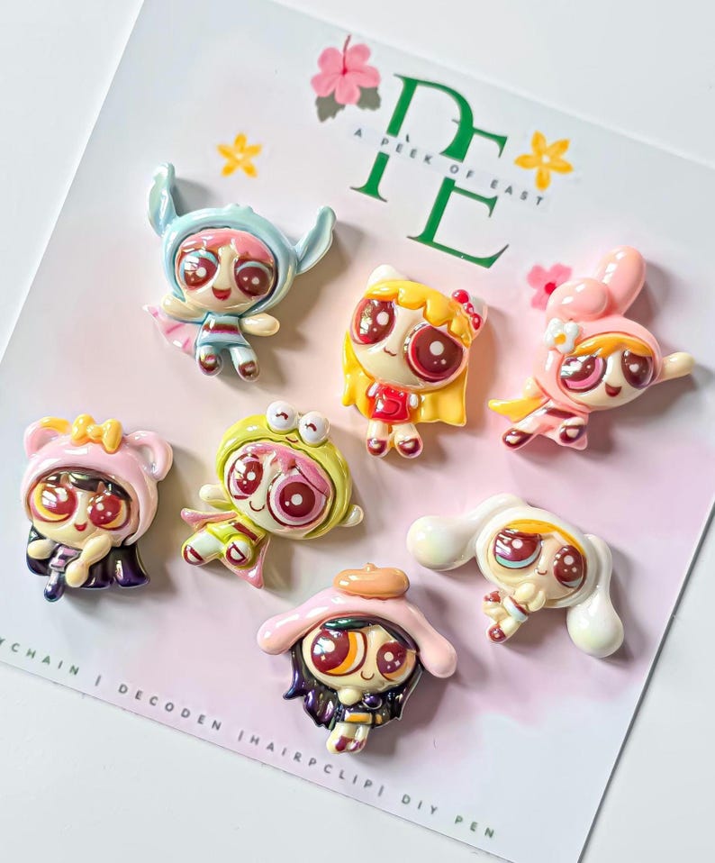Powerpuff Girls Resin Charms: Kawaii DIY Decoden Accessories - Etsy