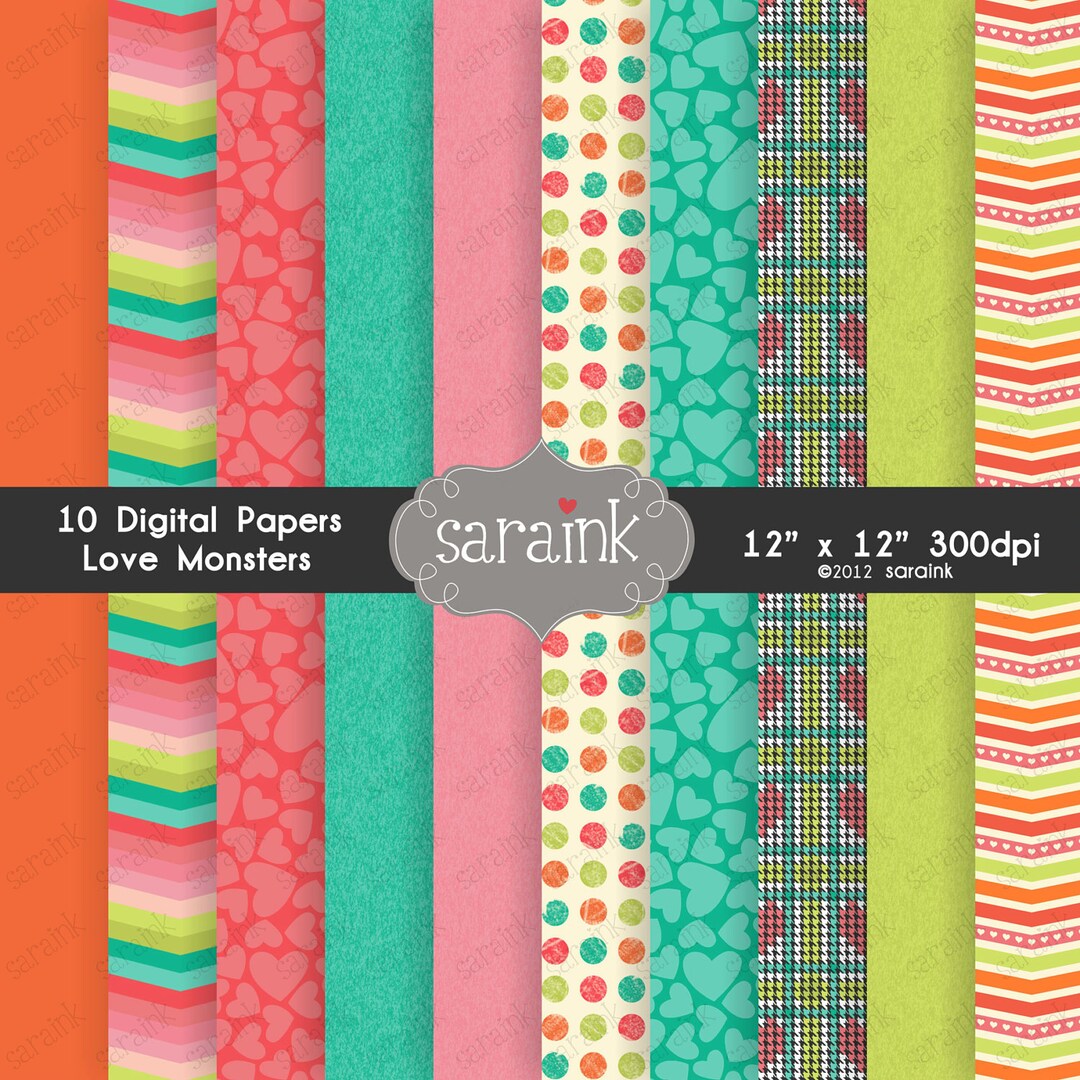 Love Digital Backgrounds | Valentine's Day Digital Papers - for ...
