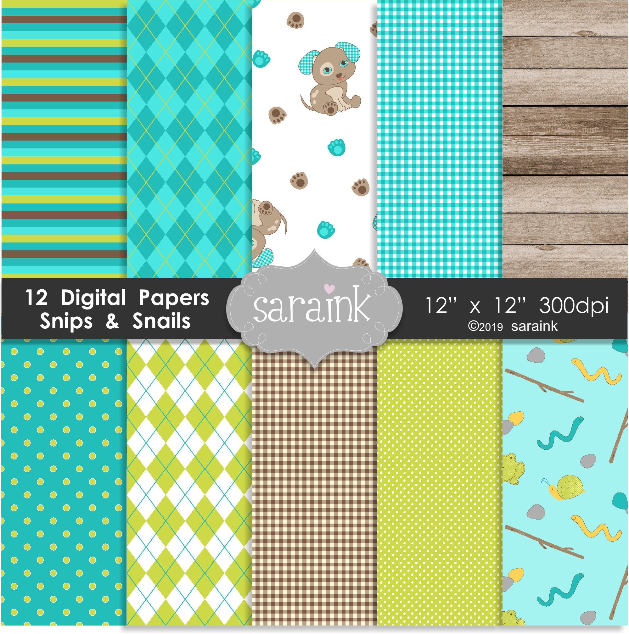 Snips and Snails Papers Download - Turquoise, Green, Lime, Apple Green ...