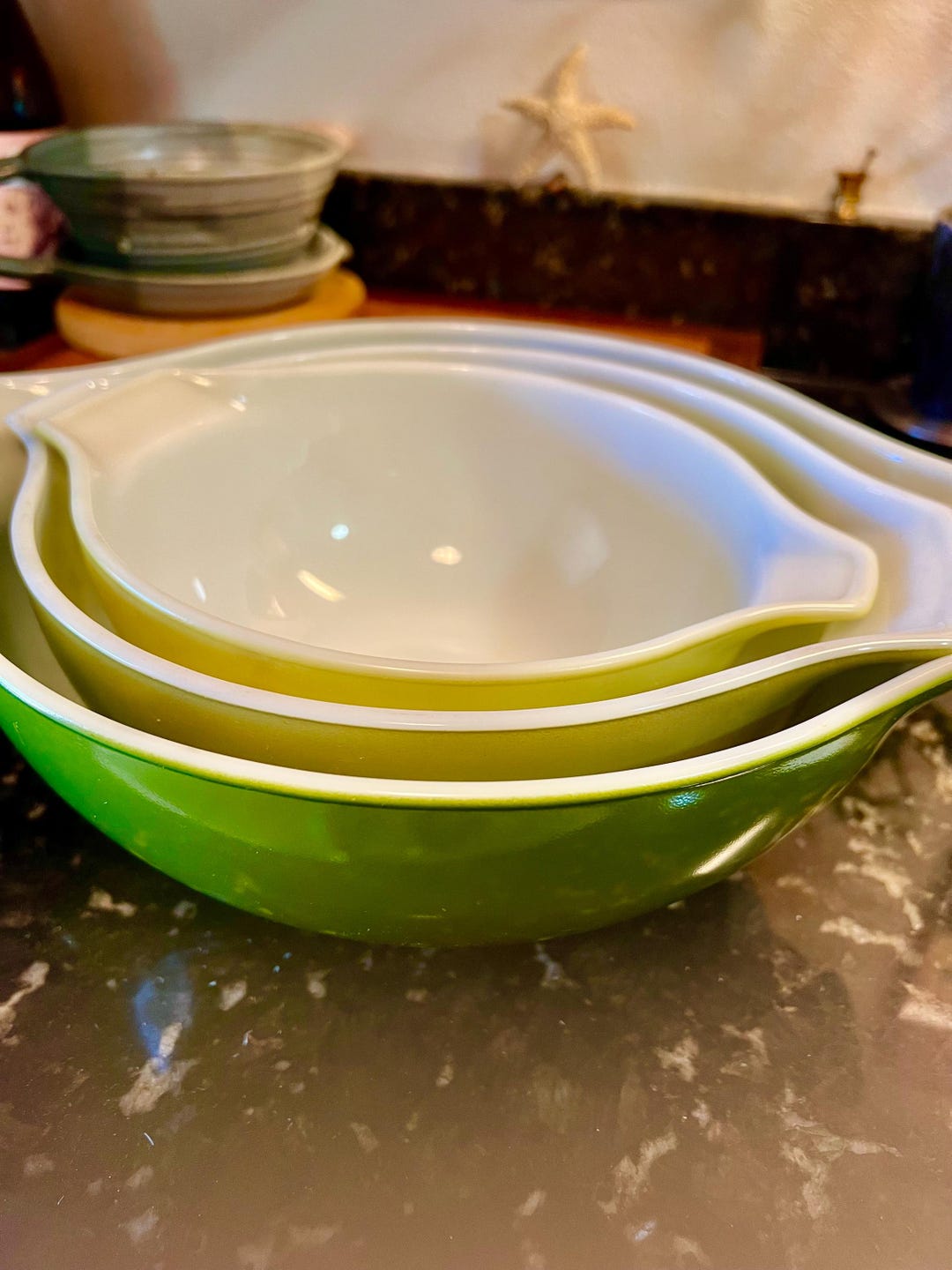 Vintage Rare 1960’s Pyrex Bowl Set Avocado Green - Etsy