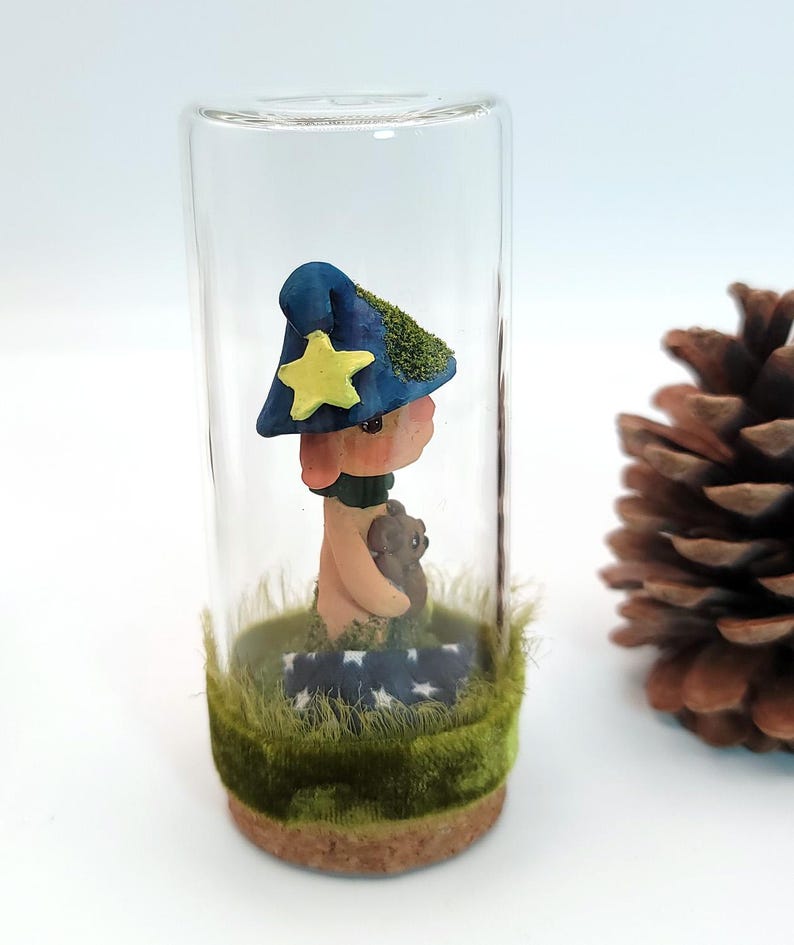 Nod - Sculpture in a Jar - Mosskin Original Polymer Clay - Etsy